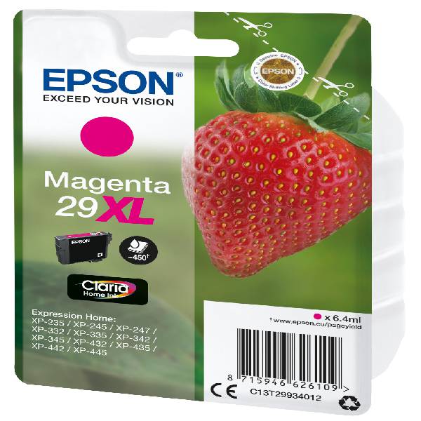 Epson C13T29934012/29XL Ink cartridge magenta high-capacity, 450 pages ...
