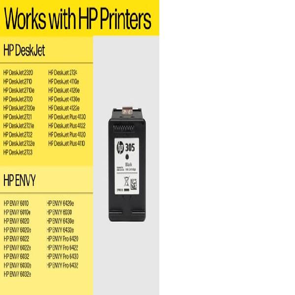 HP 3YM62AE/305XL Printhead cartridge black high-capacity, 240 pages for ...