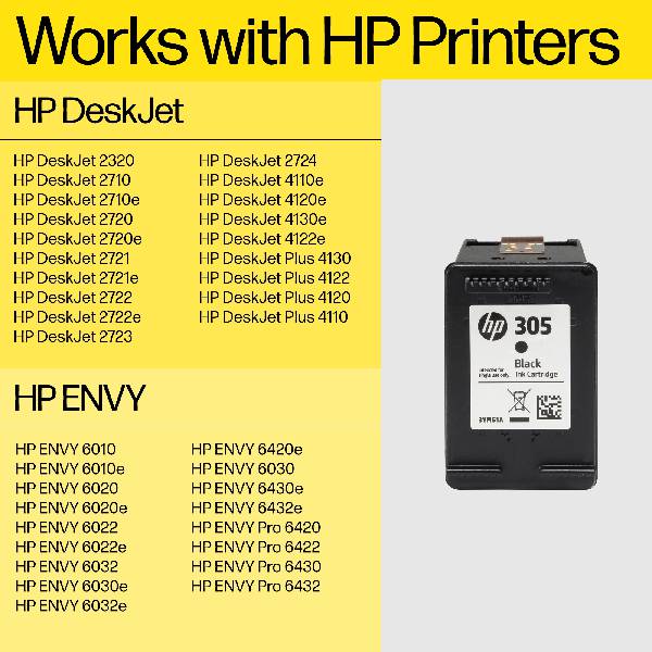 HP 3YM62AE/305XL Printhead cartridge black high-capacity, 240 pages for ...
