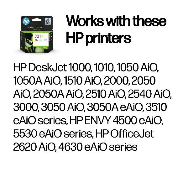 HP CH564EE/301XL Printhead cartridge color high-capacity, 300 pages ISO ...