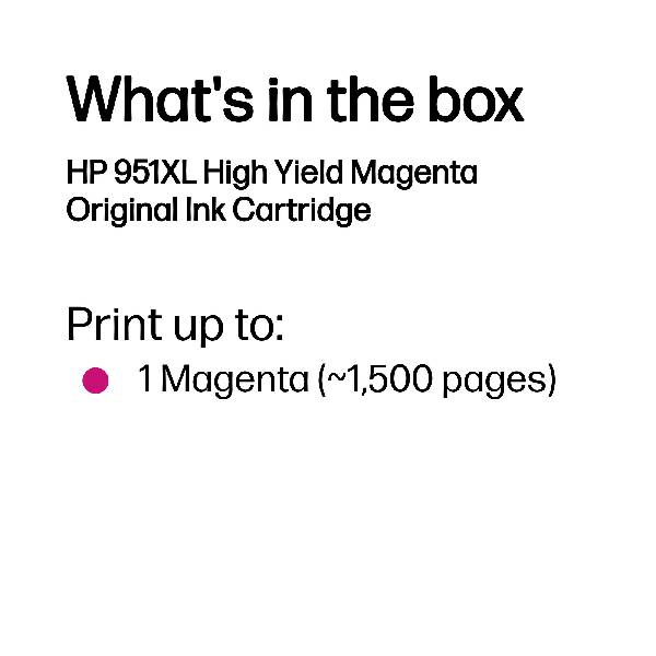 HP CN047AE/951XL Ink cartridge magenta high-capacity, 1.500 pages ISO ...