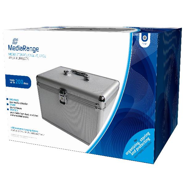MediaRange BOX75, Box case, 200 discs, Silver, Fleece, Plastic, Wood ...