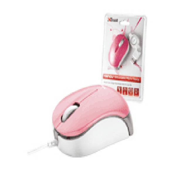 Trust Micro Mouse - Pink, Optical, USB Type-A, Pink